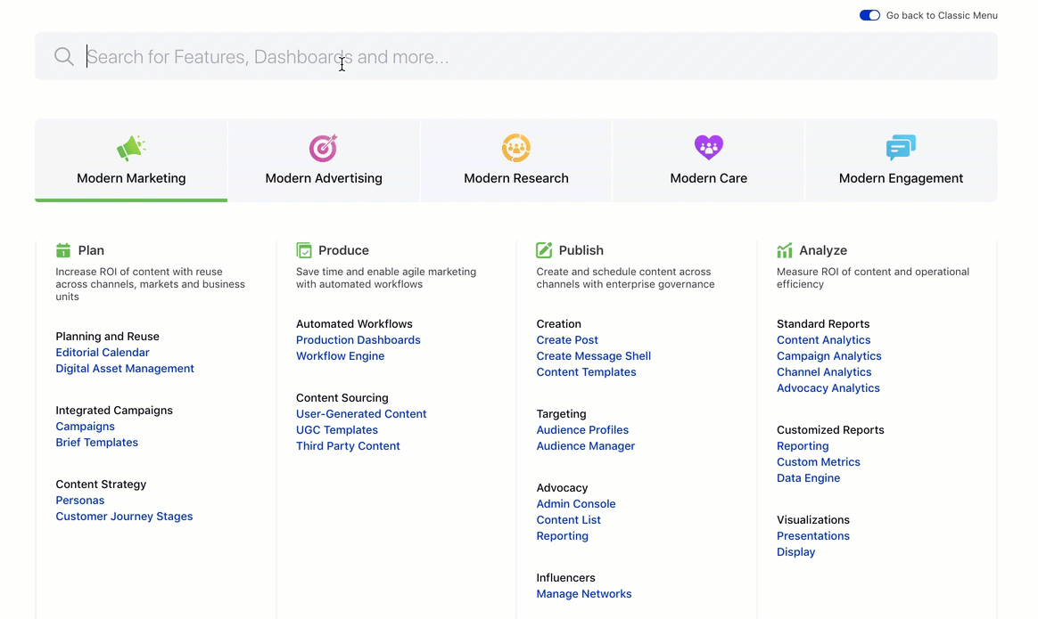 ‎Sprinklr Modern Navigation Menu Overview | Sprinklr Help Center