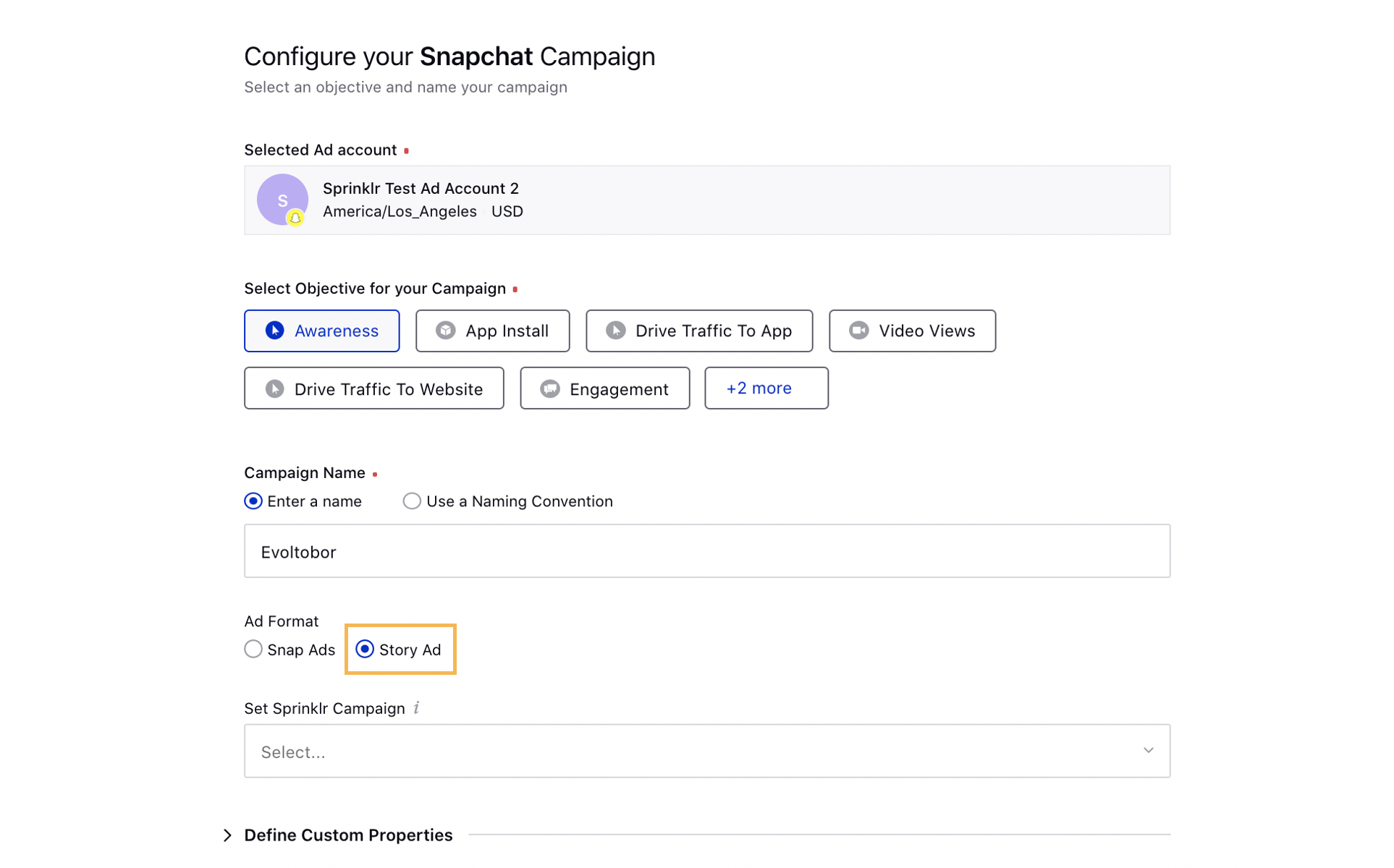 ‎Compose Snapchat Story Ads | Sprinklr Help Center