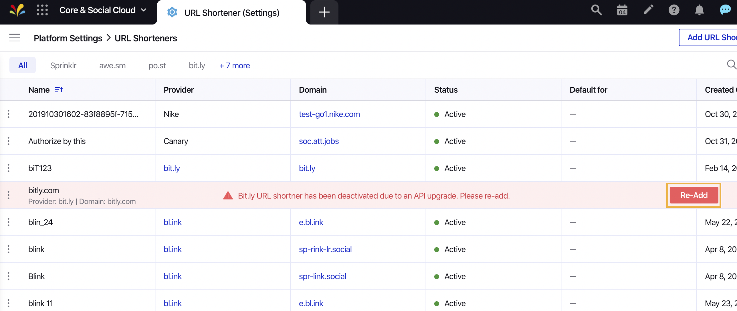 ‎Adding Bitly URL Shortener in Sprinklr | Sprinklr Help Center
